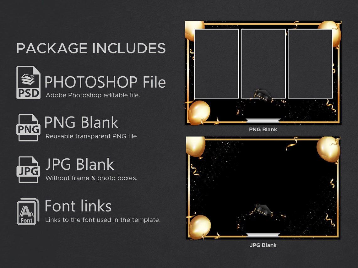 Photo Booth Template Graduation Class of Photobooth Template | Etsy