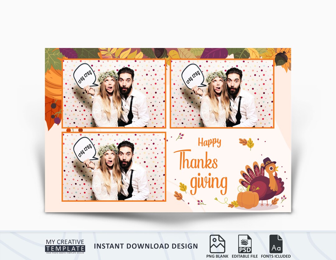 Thanksgiving Photo Booth Template, Fall Photo Booth Template, Fall ...