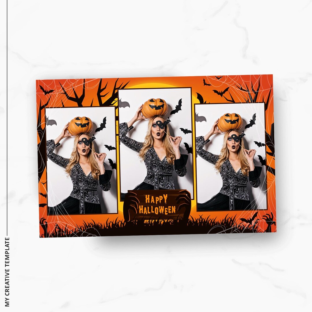 Halloween Photobooth Template | Spooky Party Photo Booth Overlay | 4x6 ...