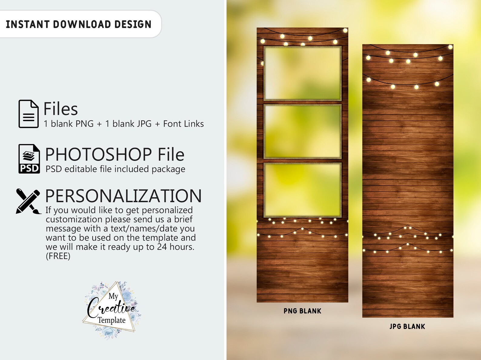 Rustic Wedding Photobooth Template Floral Photobooth | Etsy