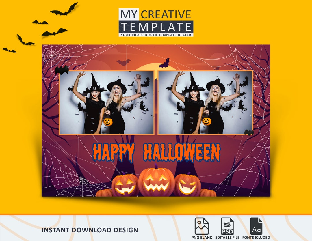 Photo Booth Template, Halloween Photo Booth Template, Pumpkin Template ...