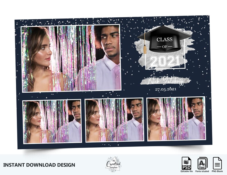 Photo Booth Template Graduation Class of Photobooth Template - Etsy