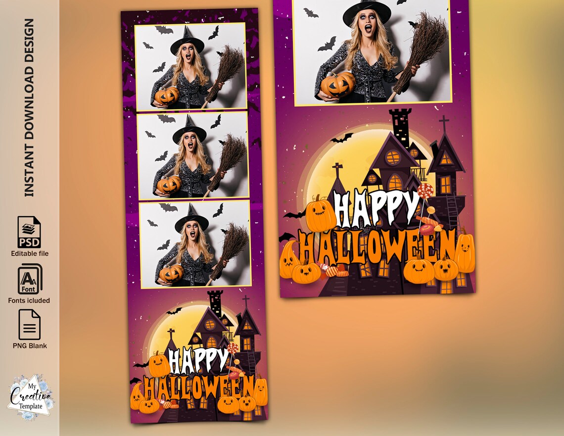 Halloween Photo Booth Template Photo Booth Template Zombie | Etsy