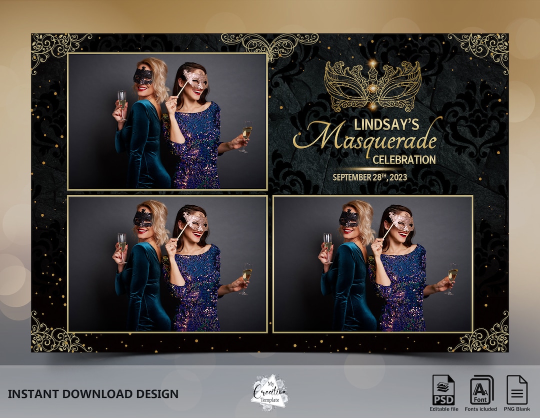 Carnival Photo Booth Template Masquerade Photo Booth - Etsy