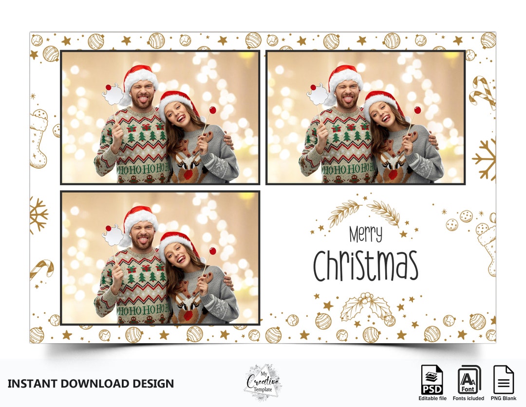 Christmas Photo Booth Template Holiday Photo Booth Template - Etsy