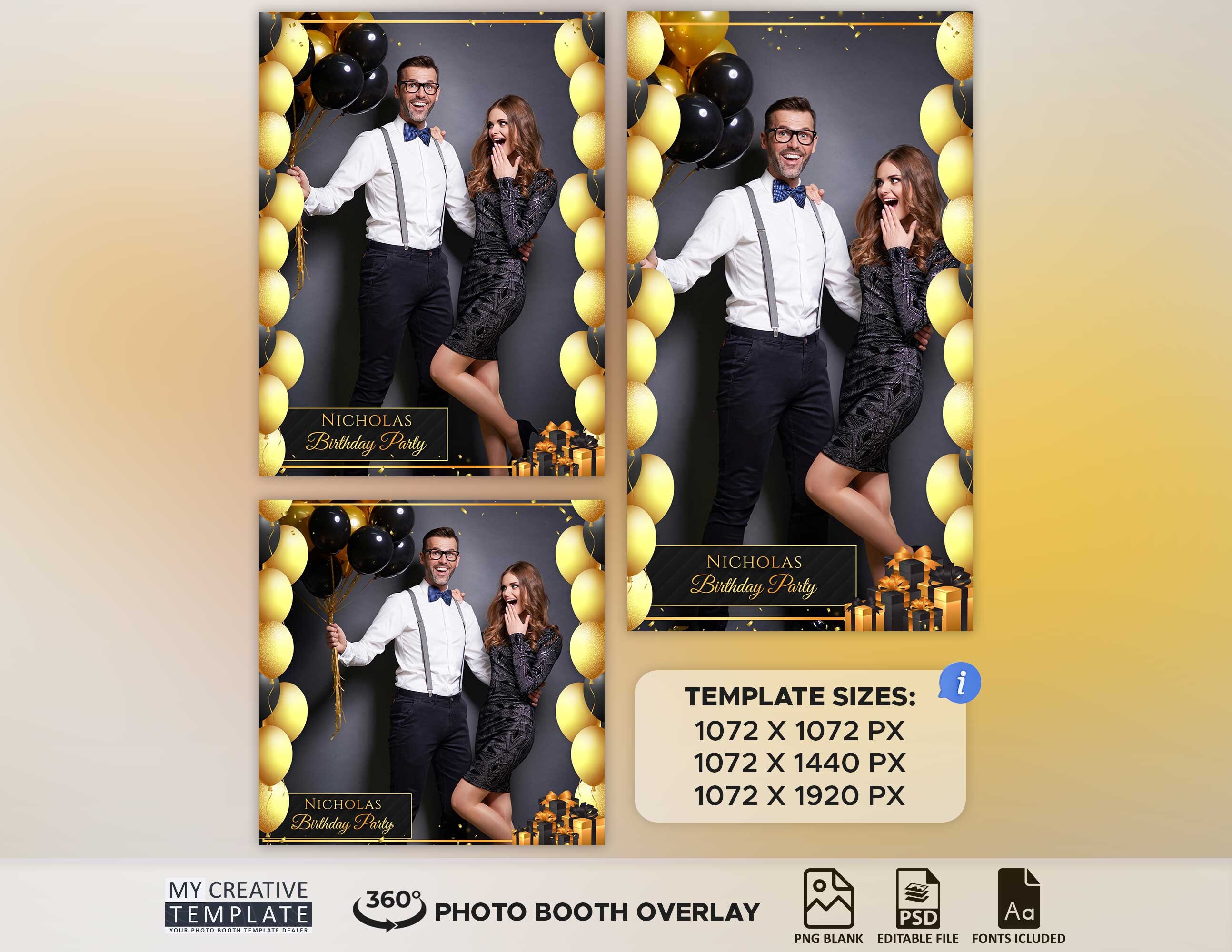 360 Booth Template, Birthday 360 Booth Overlay, 360 Video Overlay, 360 ...