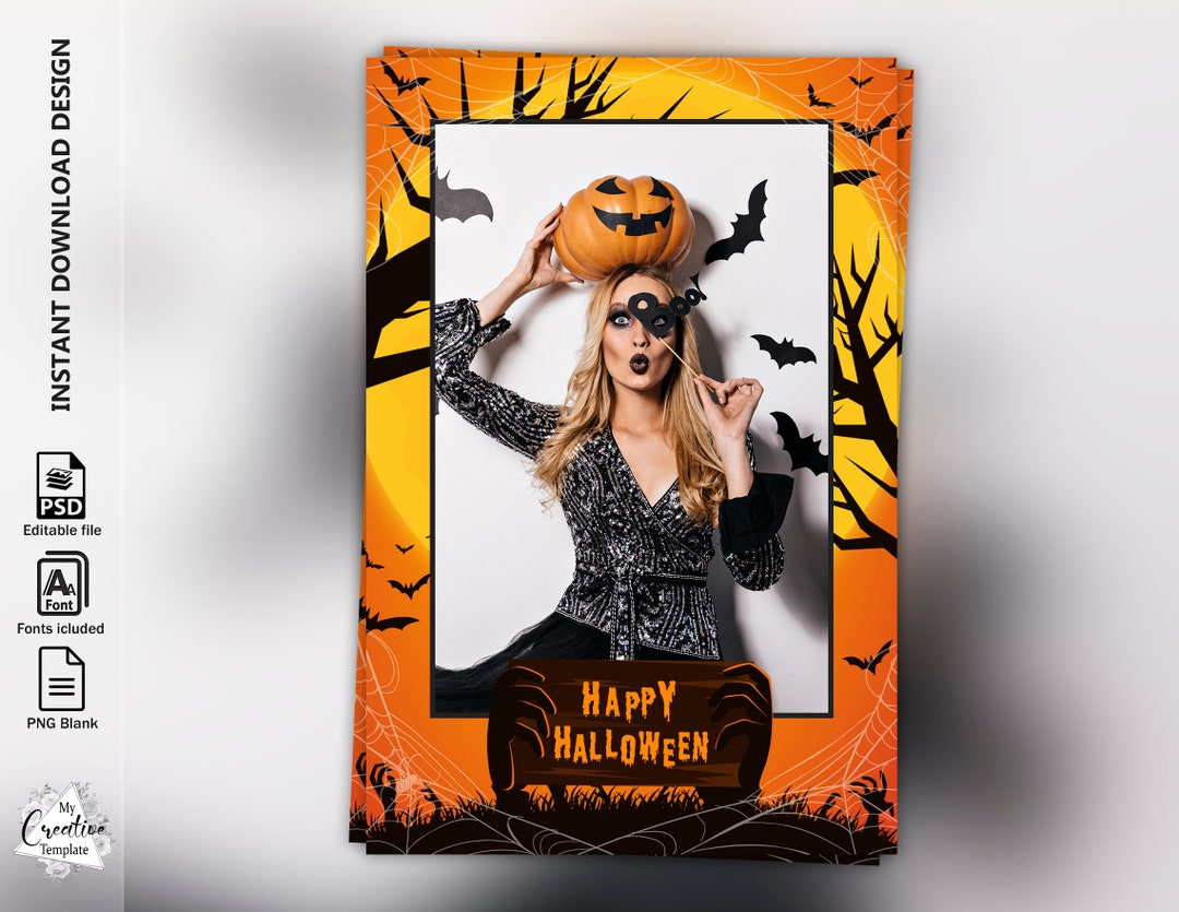 Halloween Photo Booth Template Photo Booth Template Zombie - Etsy
