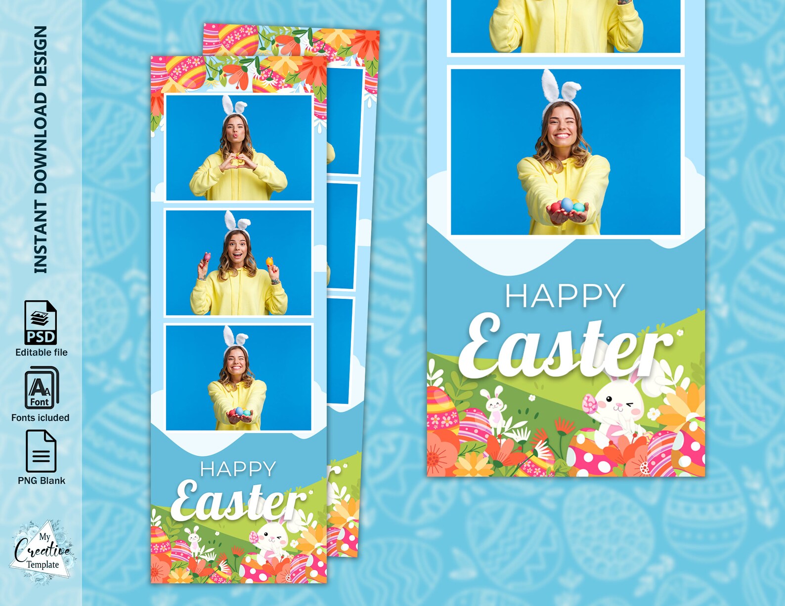 Photo Booth Template Easter Photo Booth Template Happy - Etsy