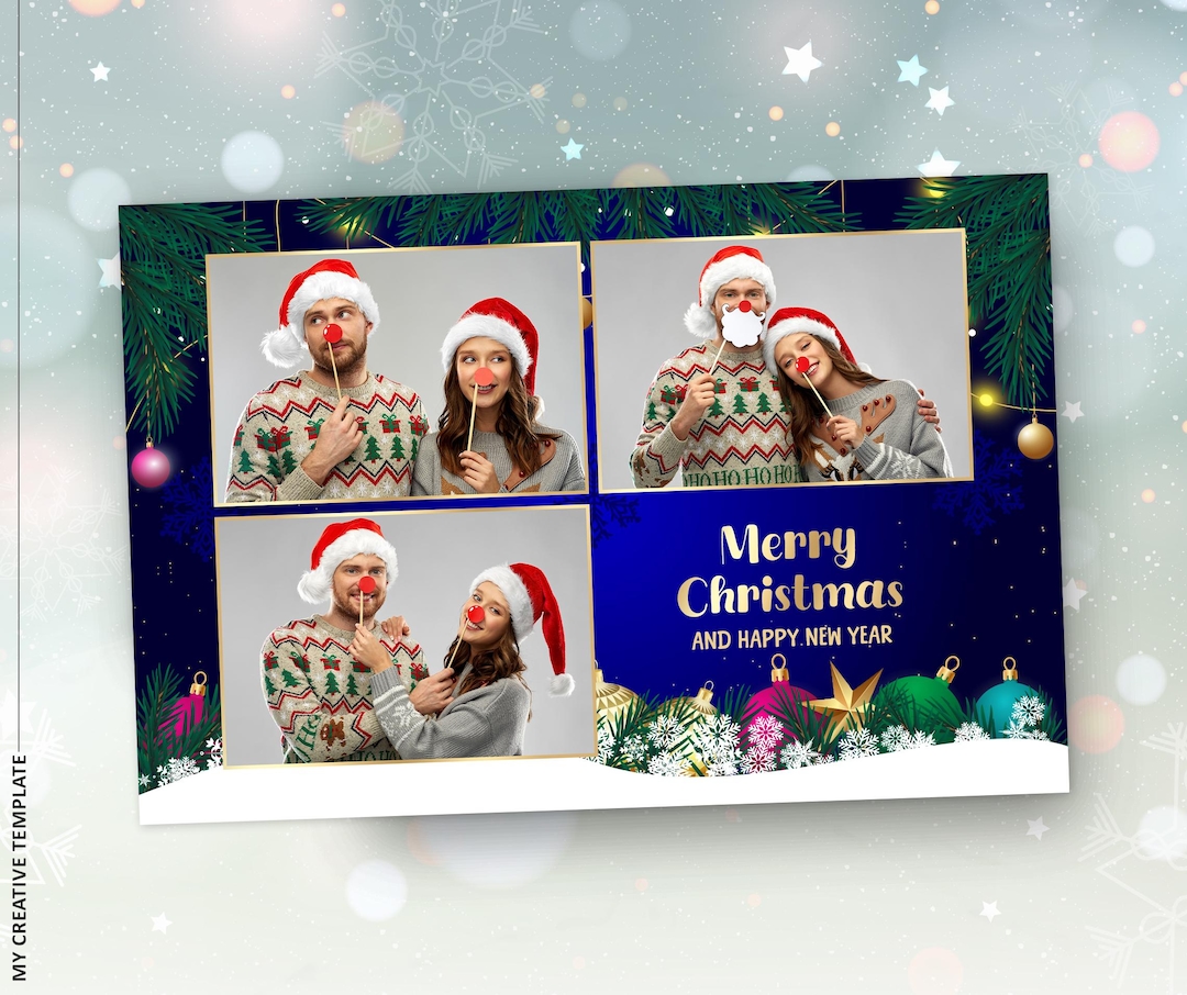 Christmas Photo Booth Template, Holiday Photo Booth Template, Photo ...