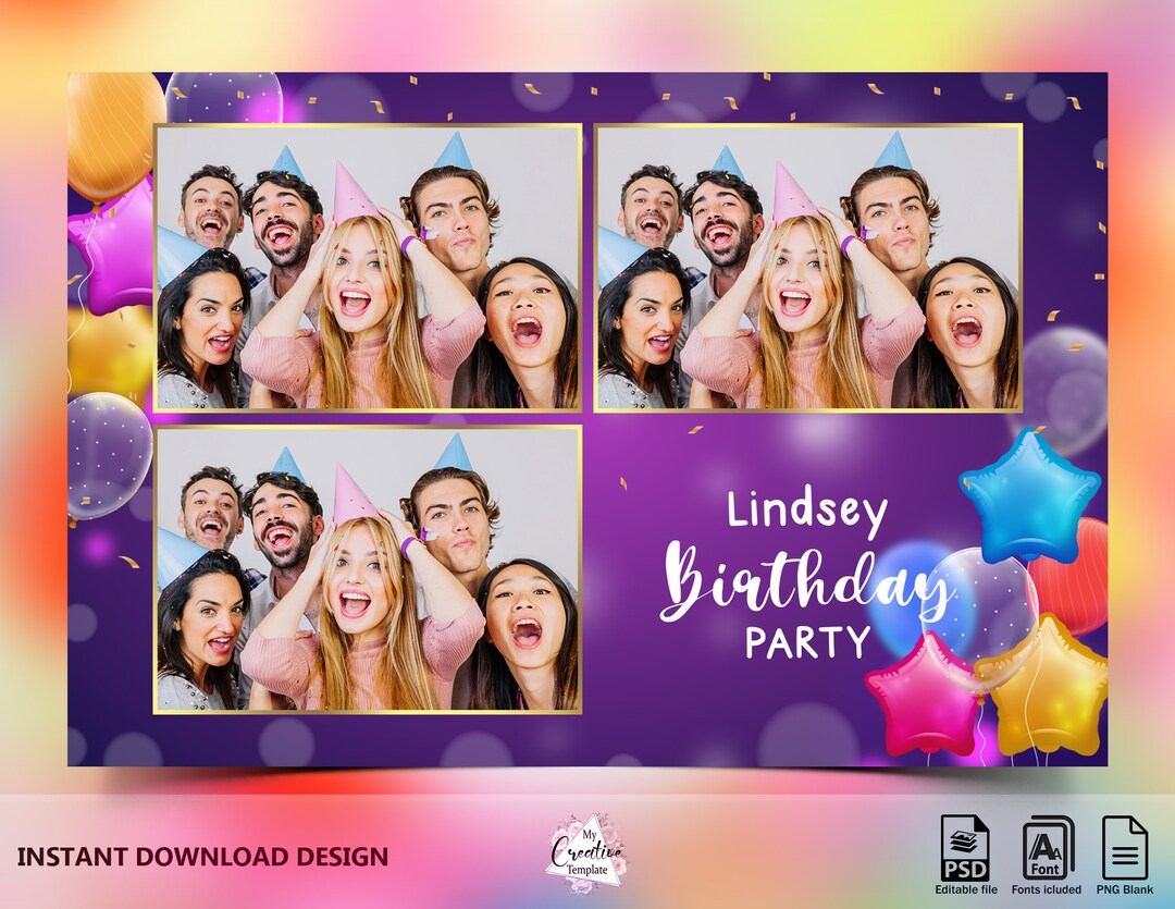 Birthday Photo Booth Template Photo Booth Template Birthday - Etsy