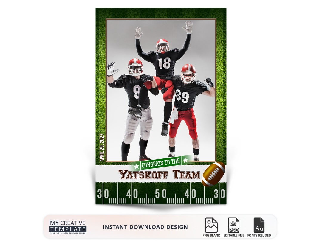 American Football Photo Booth Template, Photobooth Template, Sport ...
