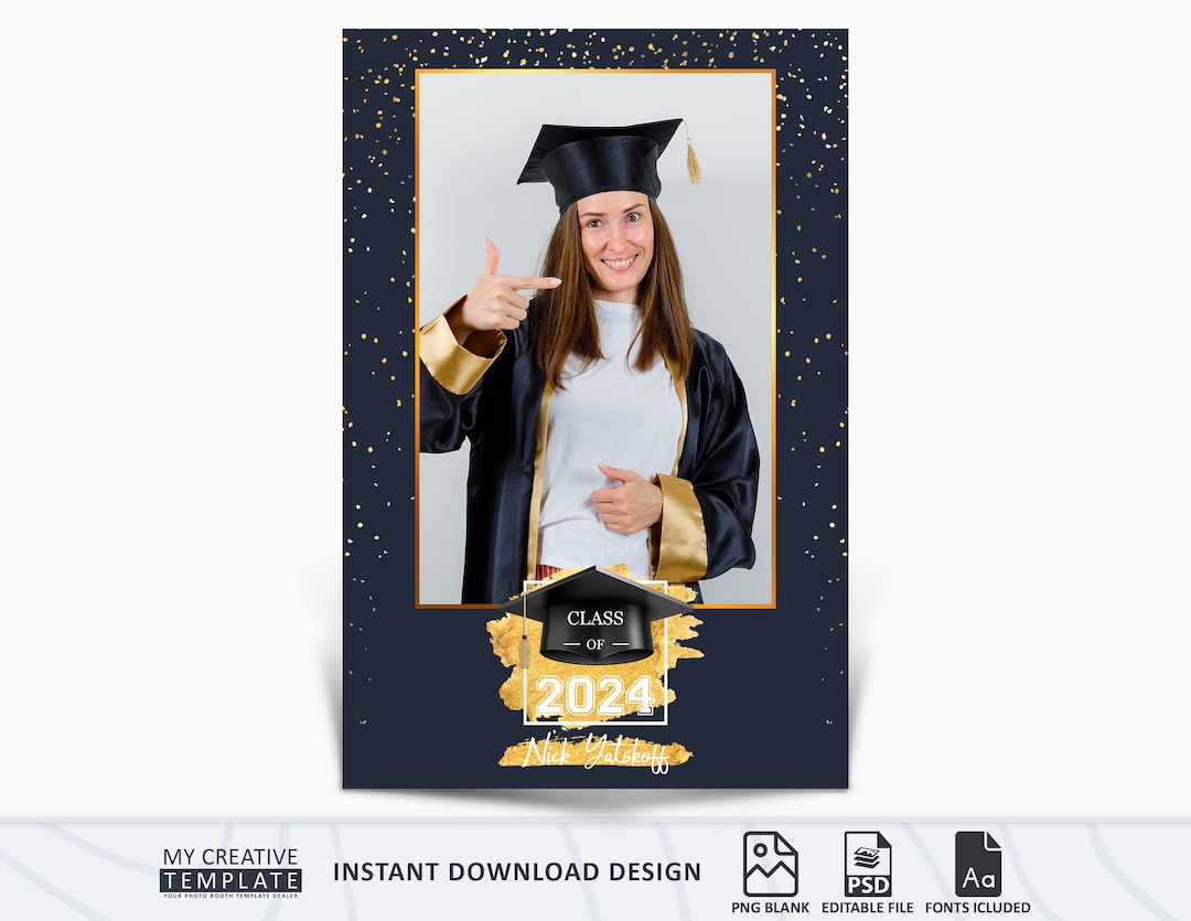 Photo Booth Template Graduation, Class of Photobooth Template, Grad ...