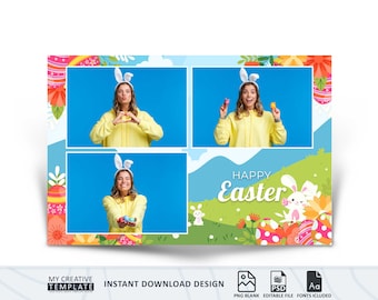 4x6 Easter Photo Booth Template Overlay Frame - Etsy