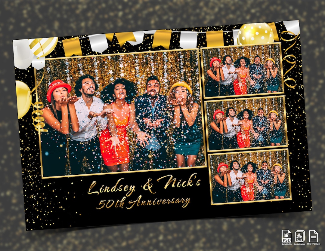 Photo Booth Template, Birthday Photo Booth Template, Anniversary Photo ...