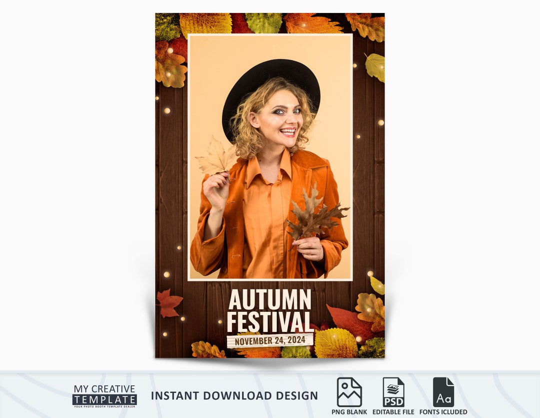 Template Photo Booth, Fall Photo Booth Template, Autumn Photobooth ...