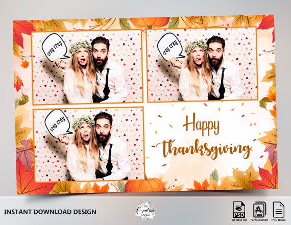 Thanksgiving Photo Booth Template Fall Photo Booth Template | Etsy