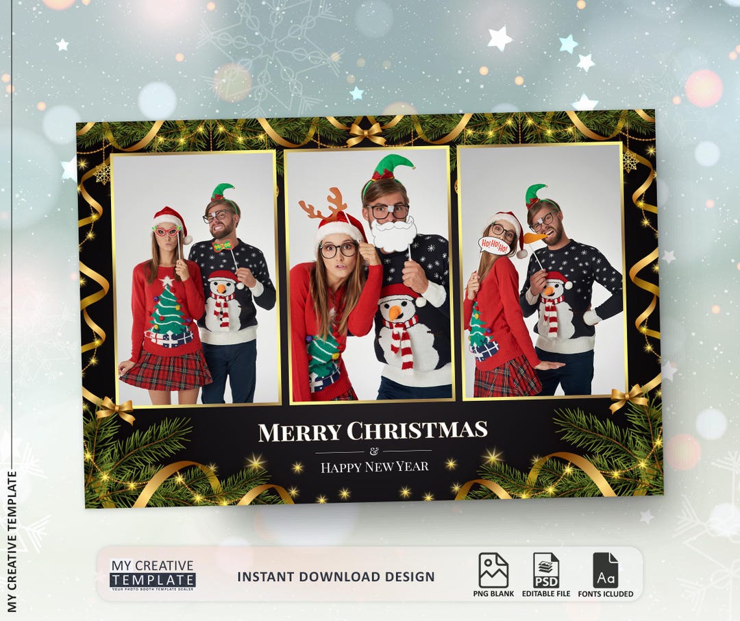 Christmas Photo Booth Template | Holiday Photo Booth Template ...