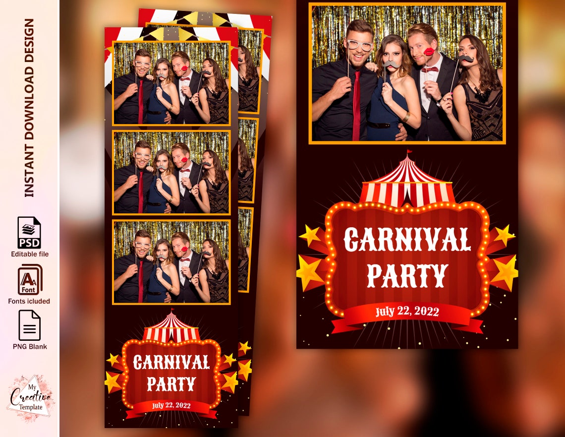 Circus Photo Booth Template Carnival Photo Booth Template | Etsy