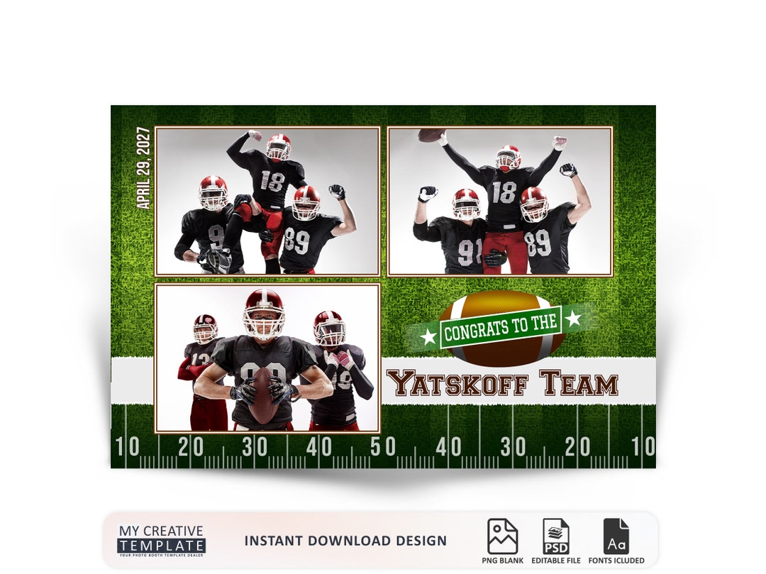 American Football Photo Booth Template, Photobooth Template, Sport ...