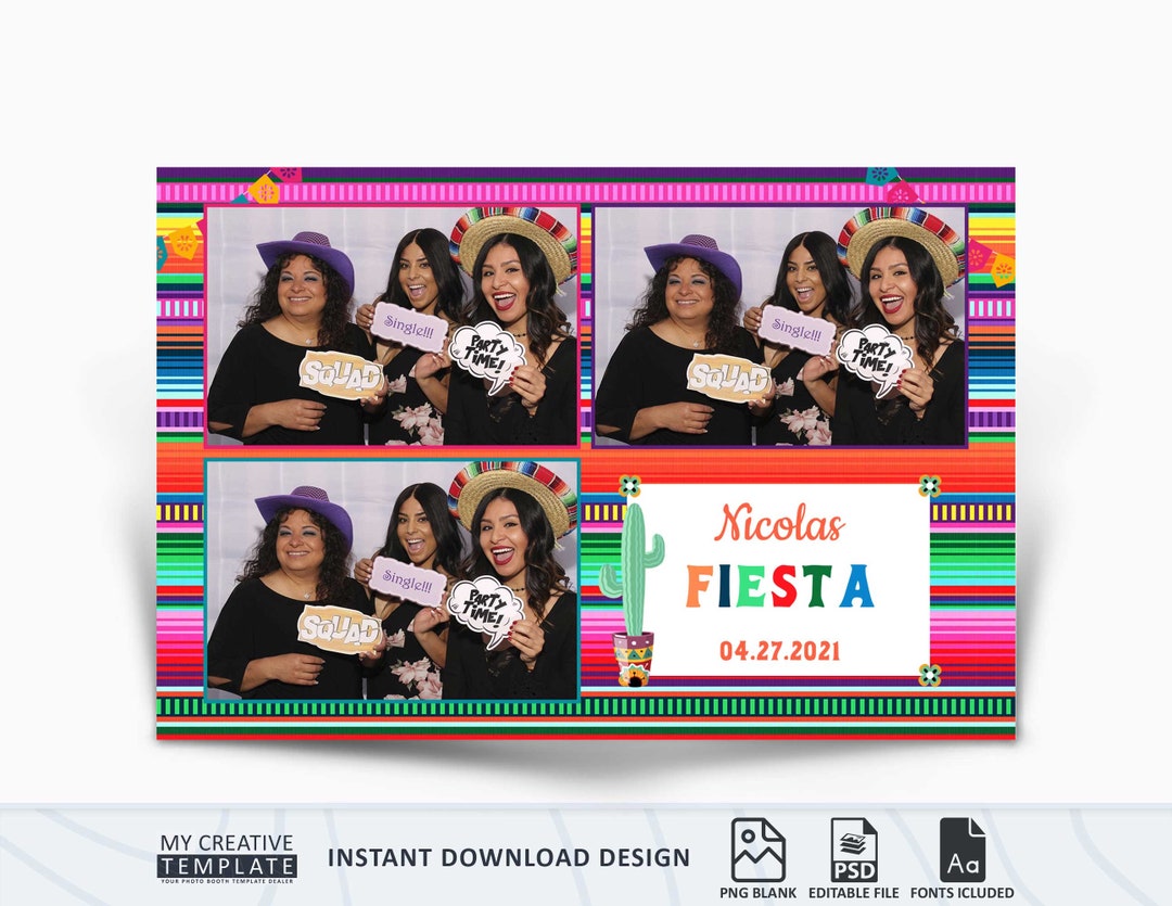 Serape Fiesta Photo Booth Template, Mexican Fiesta Photo Booth Template ...