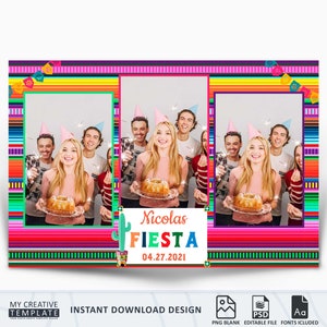 Serape Fiesta Photo Booth Template, Mexican Fiesta Photo Booth Template ...
