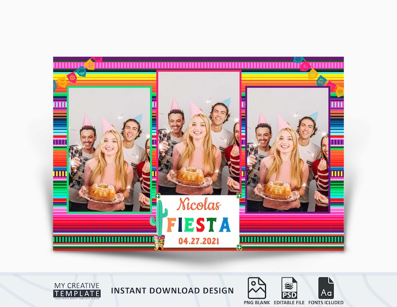 Serape Fiesta Photo Booth Template, Mexican Fiesta Photo Booth Template ...