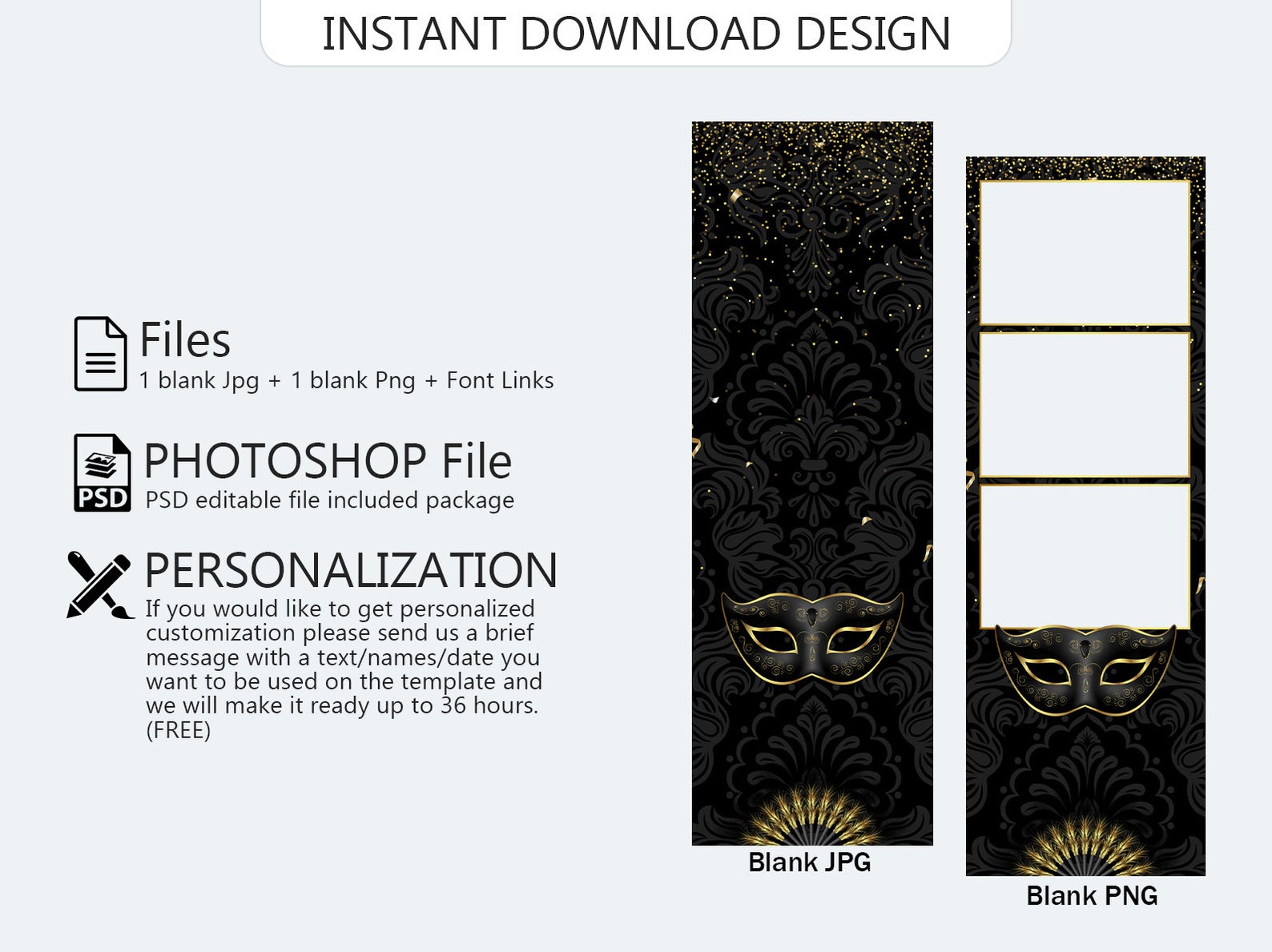 Masquerade Photo Booth Template Mardi Gras Photo Booth - Etsy
