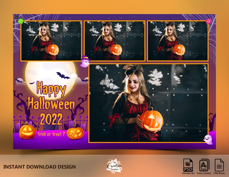 Photo Booth Template Halloween Photo Booth Template Pumpkin - Etsy