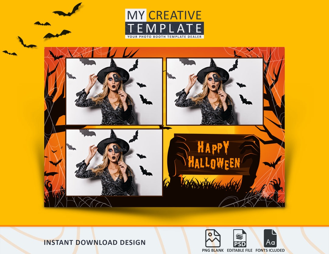 Halloween Photo Booth Template, Photo Booth Template, Zombie Photo ...