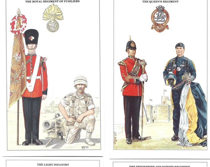 British Infantry Regiments Postcard Set. 6 Postcards. British Army ...