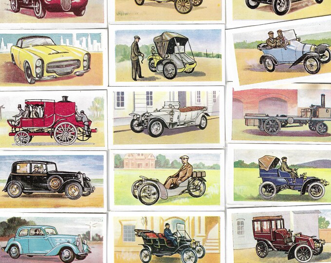 50 Vintage Trade Cards 100 Years of Motoring. 1955. Full Set. Robert ...