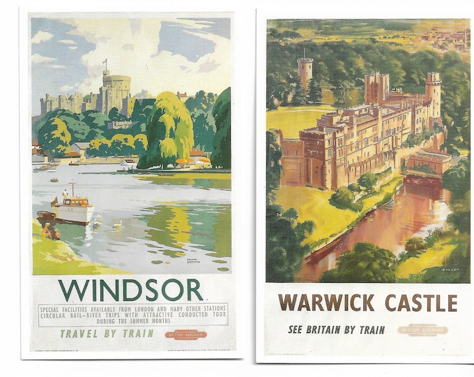 Railway Castle Posters Postcards. Set of 6 in Beautiful Illustrated ...