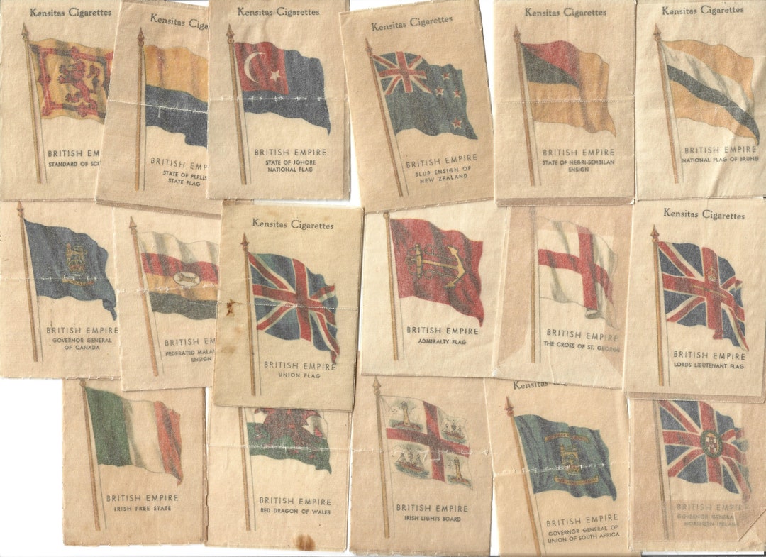 46 Vintage Silk Cigarette Cards British Empire Flags. 1933. Wix ...