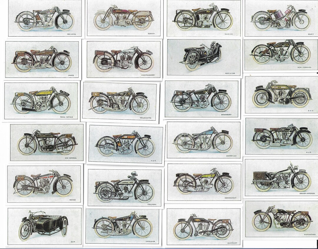 Motor Cycles. Modern Reprint of Original 1923 Full Set of 50 Lambert ...