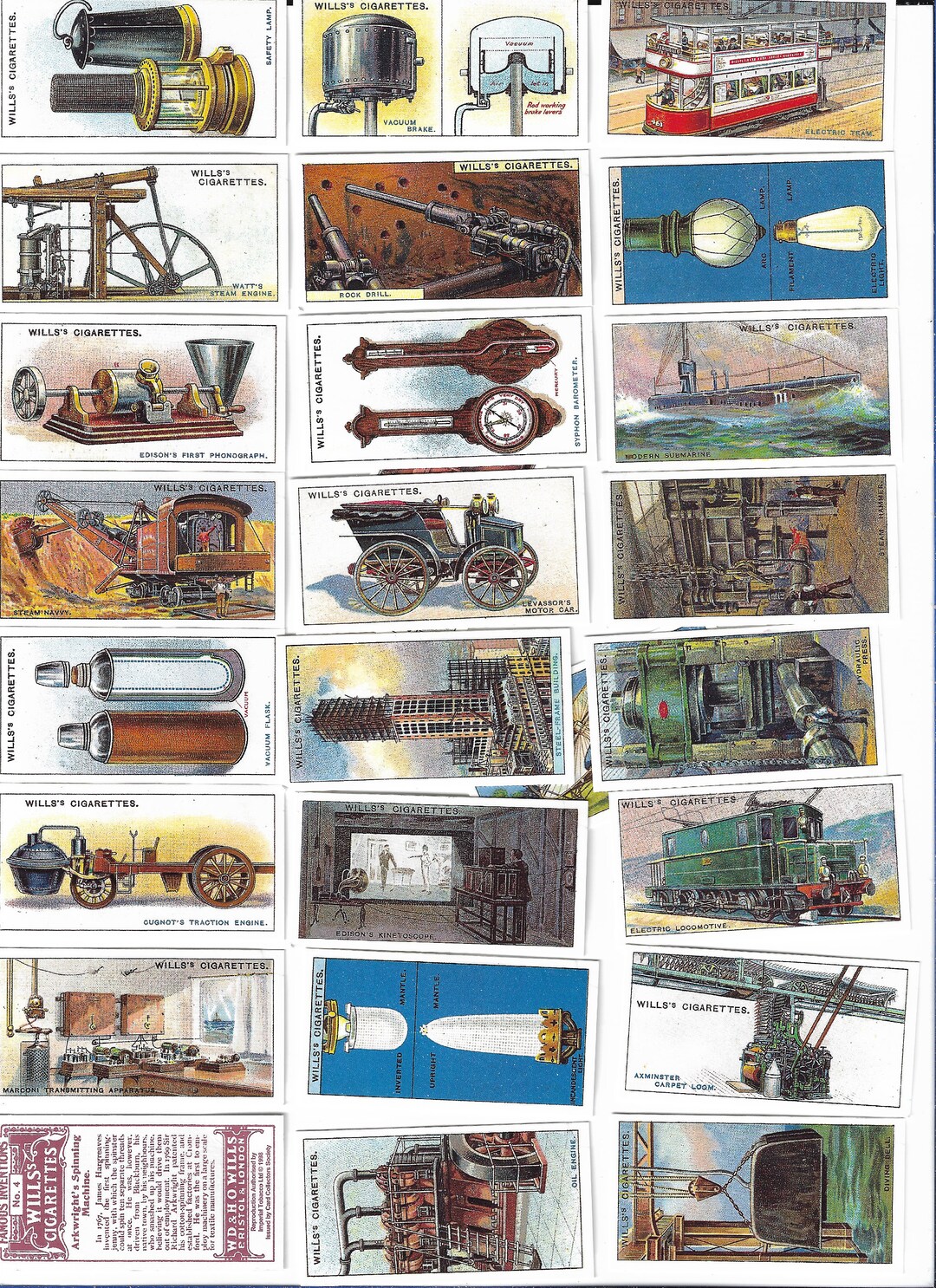 Famous Inventions. Modern Reprint of Original 1915 Full Set of 50 Wills ...