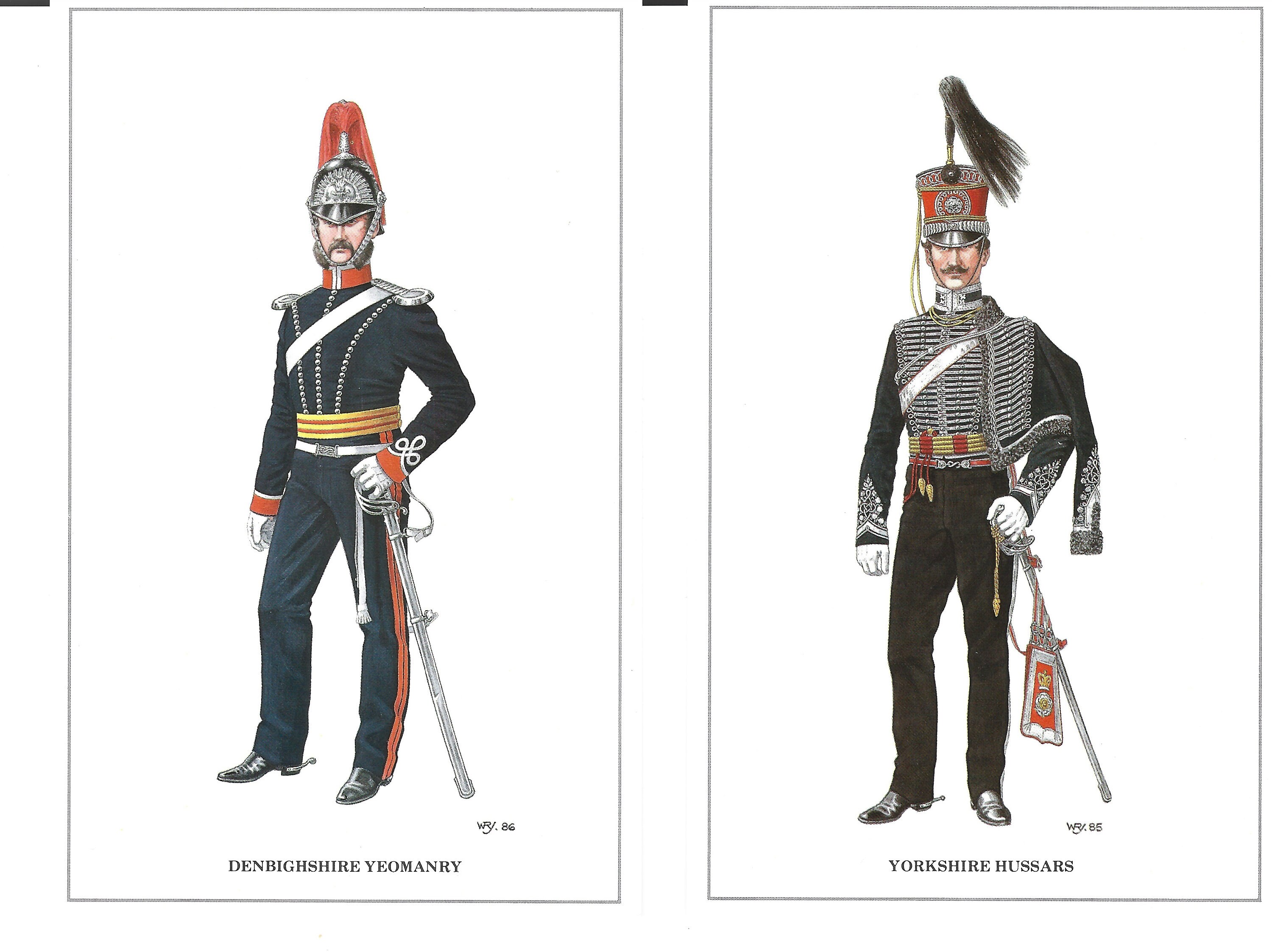 British Army Yeomanry Cavalry. 6 Postcards. Military Uniforms. Gift ...
