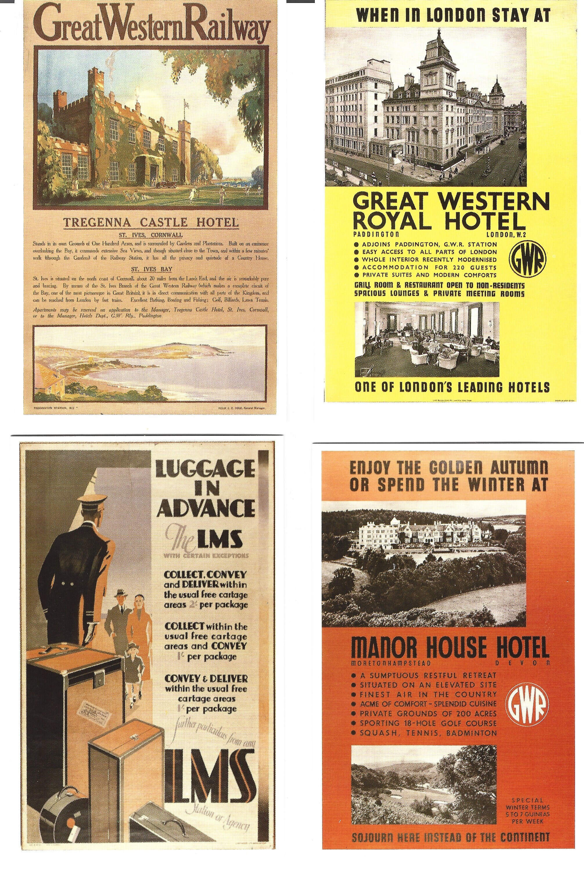 Classic Railway Hotel Service Poster Postcards. Set of 6 in - Etsy