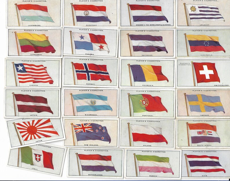 50 Vintage Cigarette Cards - Flags of the League of Nations. 1928. Full ...