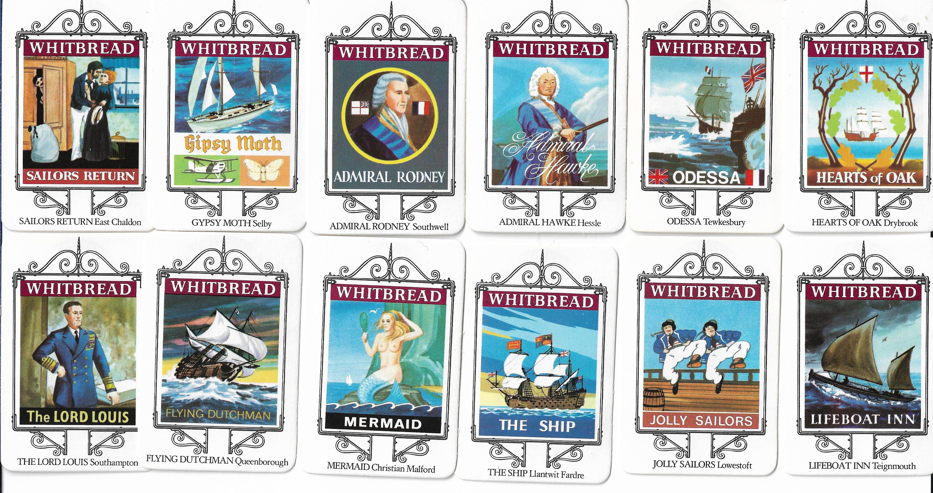 The History of Whitbread Inn Pub Signs maritime Complete Set of 25 ...