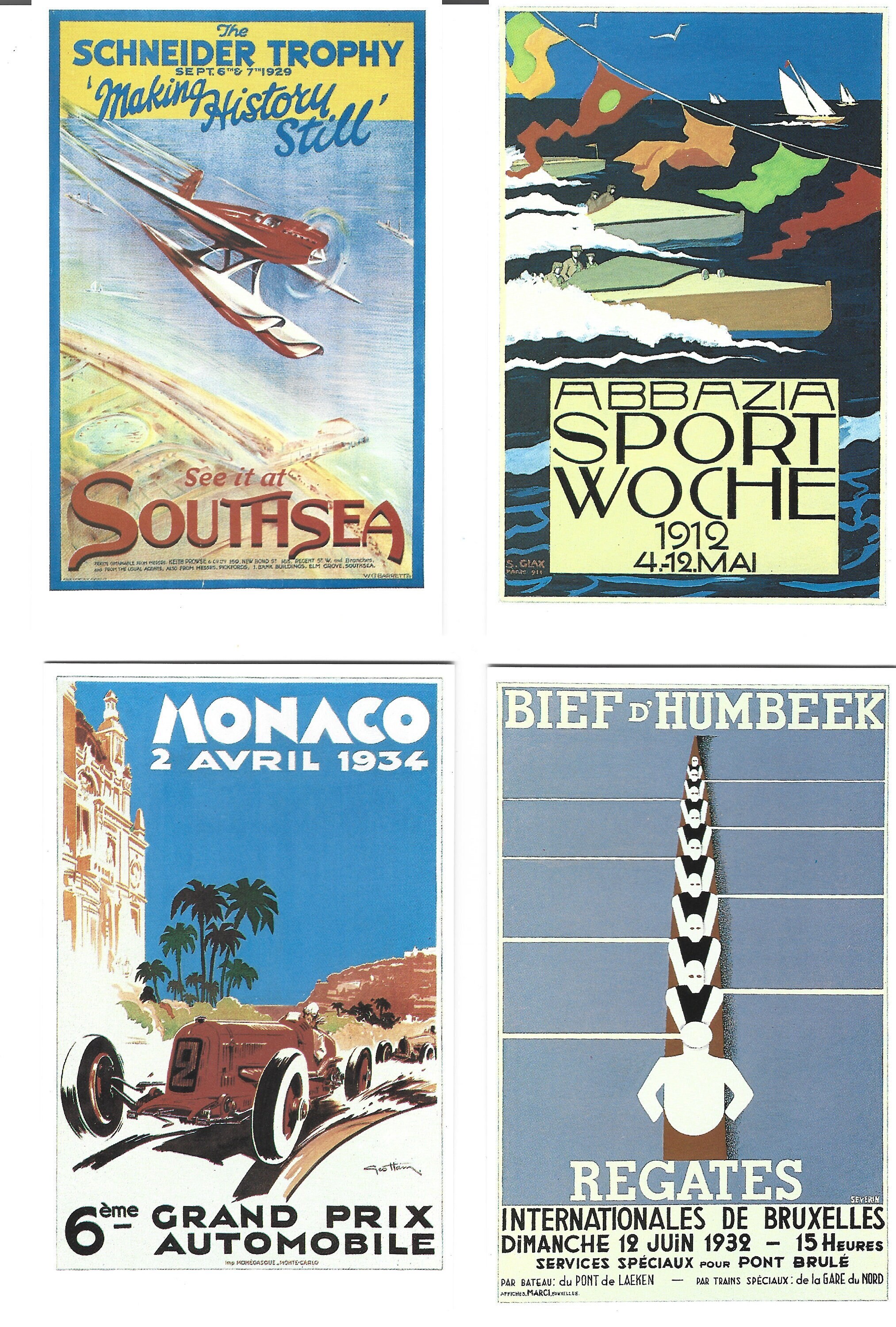 Classic Racing Poster Art Postcards. Set of 6 in Beautiful - Etsy
