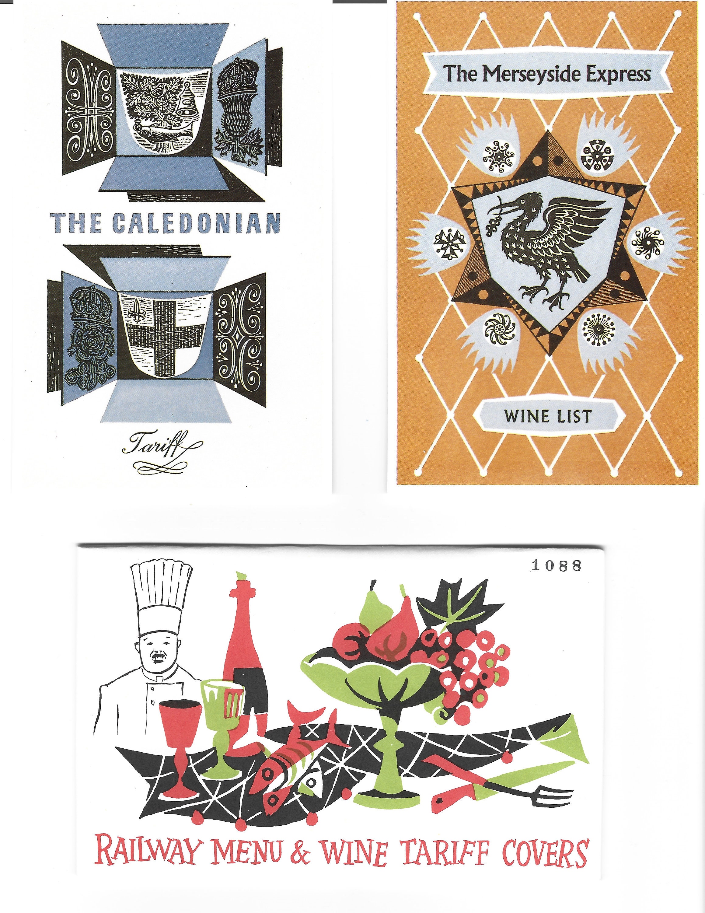 Classic Railway Menu & Wine Tariff Cover Postcards. Set of 6 in ...