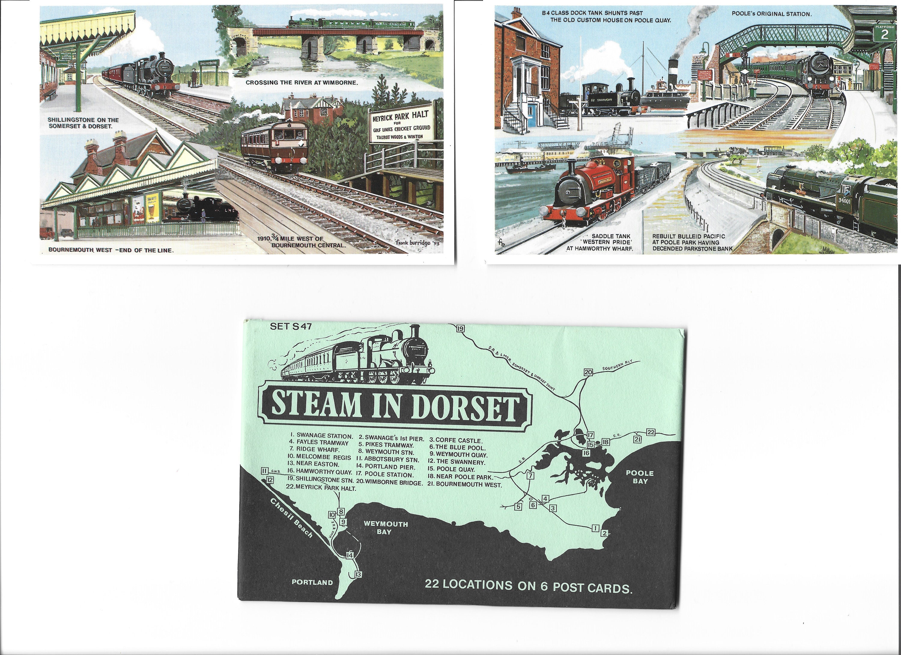 Steam Trains in Dorset Postcards. Set of 6 in Beautiful - Etsy