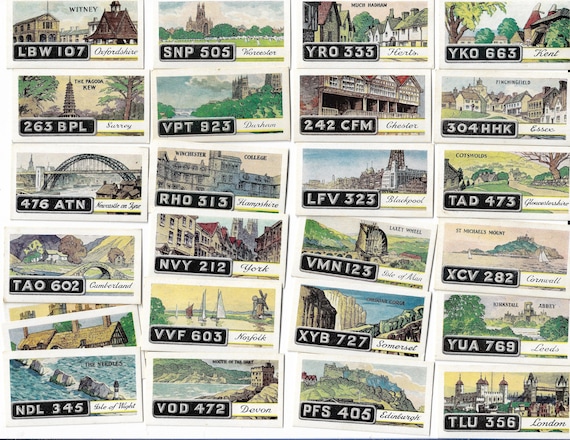 Classic Car Registration Numbers Complete Set of 25 Tea - Etsy