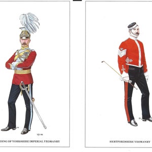 British Army Yeomanry Cavalry. 6 Postcards. Military Uniforms. Gift ...