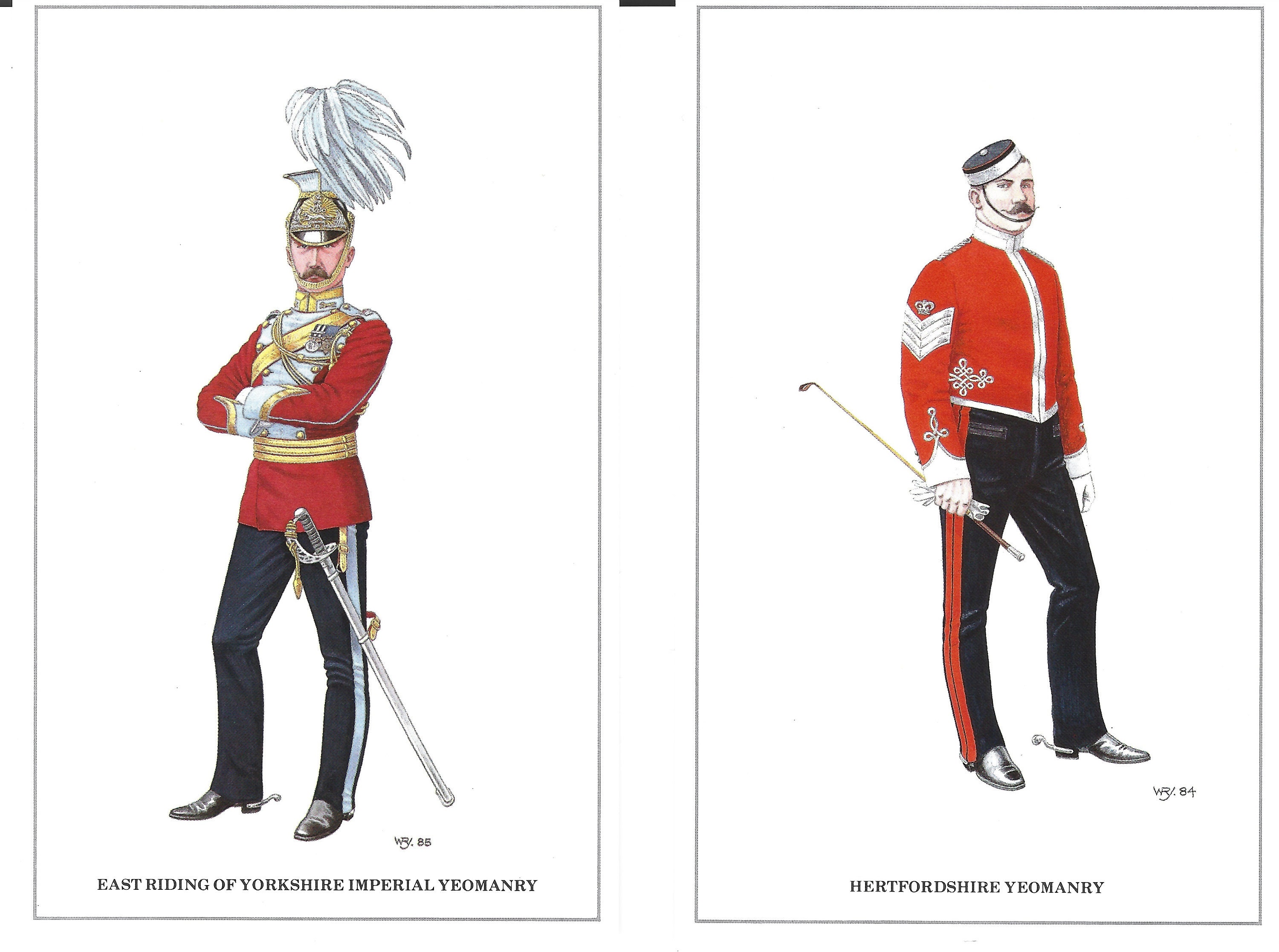 British Army Yeomanry Cavalry. 6 Postcards. Military Uniforms. Gift ...