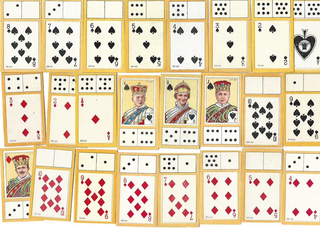 52 Vintage Cigarette Cards - Playing Cards & Dominoes. 1923. Full Set ...