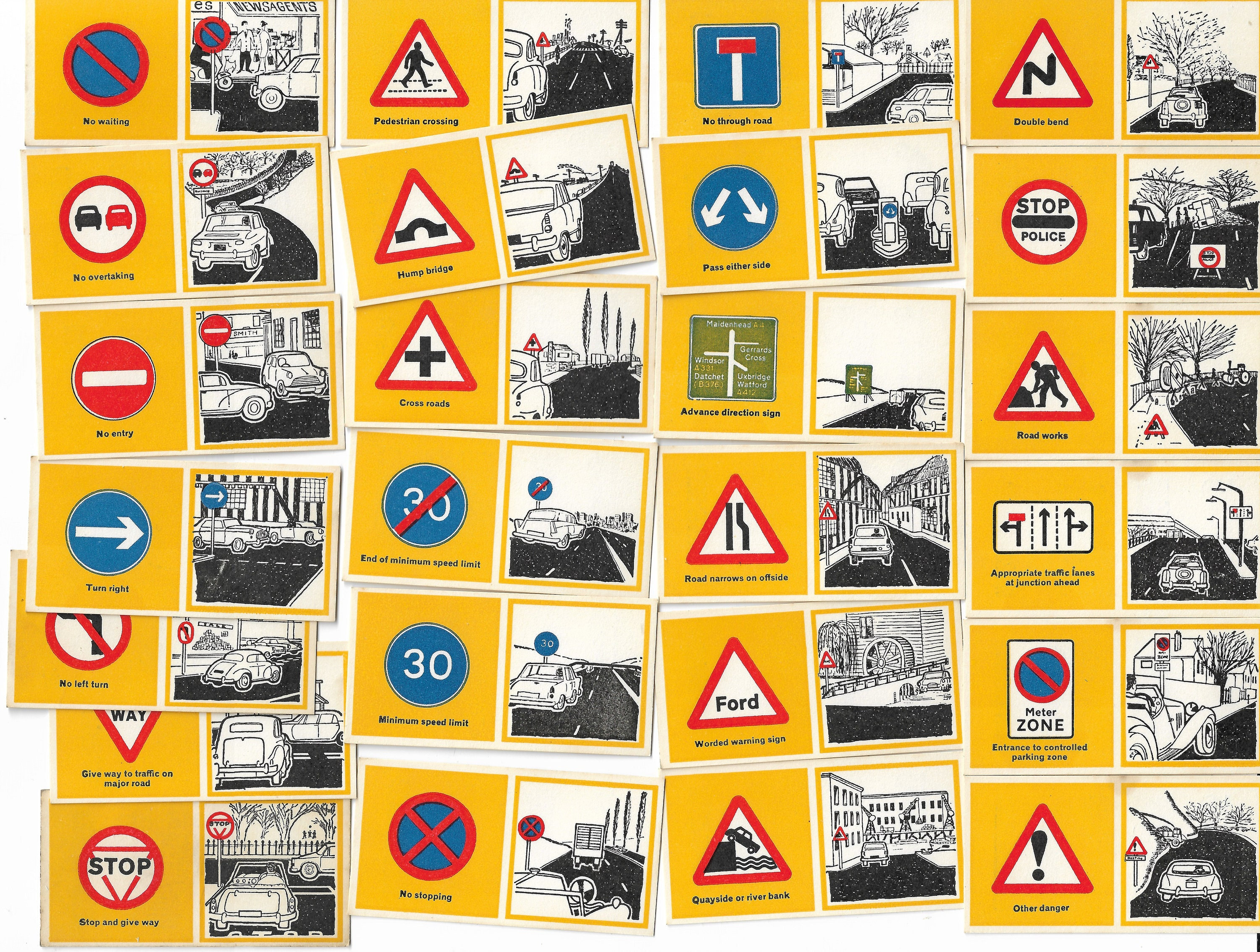 New Traffic Signs Complete Set of 25 Trade Cards Issued by Rospa in ...