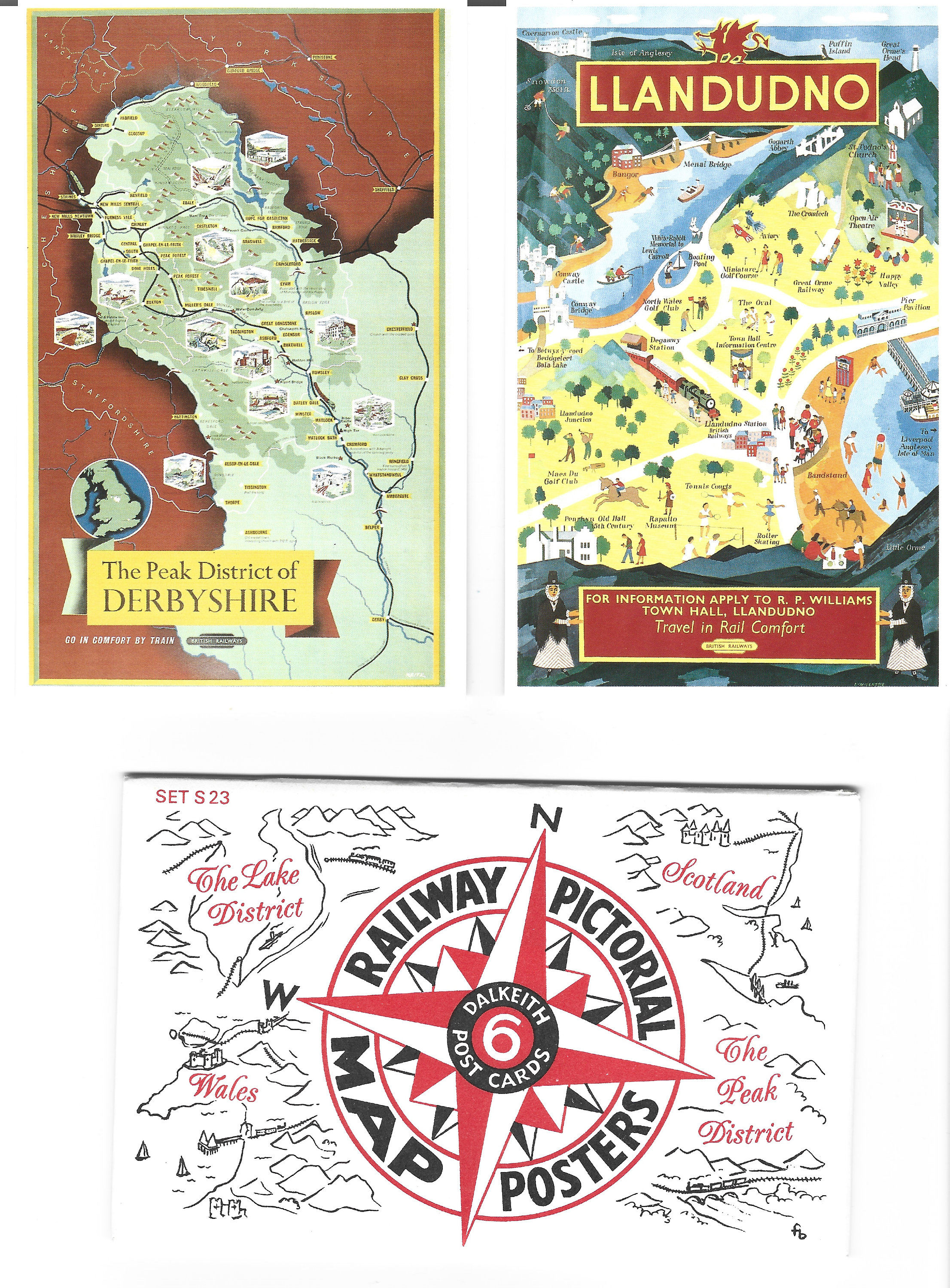 Classic Railway Map Posters Postcards. Set of 6 in Beautiful - Etsy