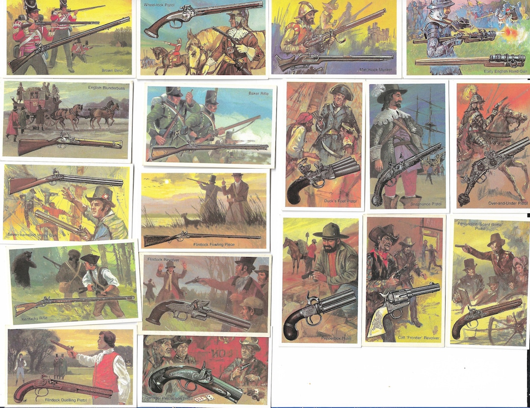 36 Vintage Cigarette Cards - World of Firearms. 1982. Full Set. Embassy ...