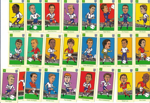England Team '98 Complete Set of 25 Football Cards - Etsy